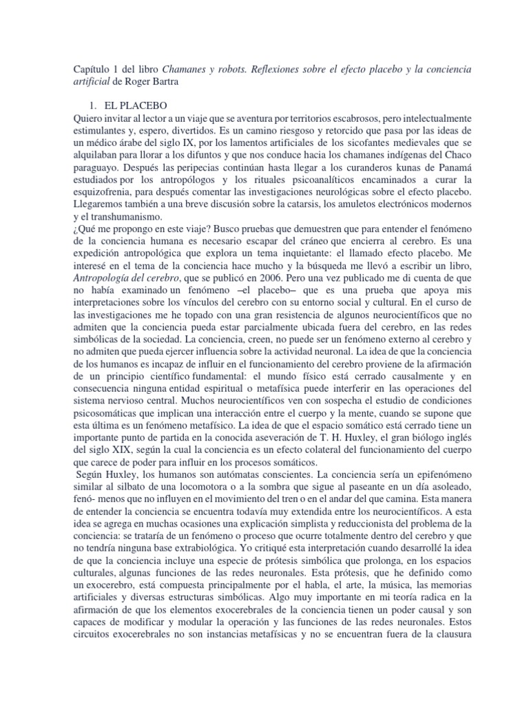 Lectura para Ejemplo de Ensayo Chamanes y Robots | PDF | Placebo ...