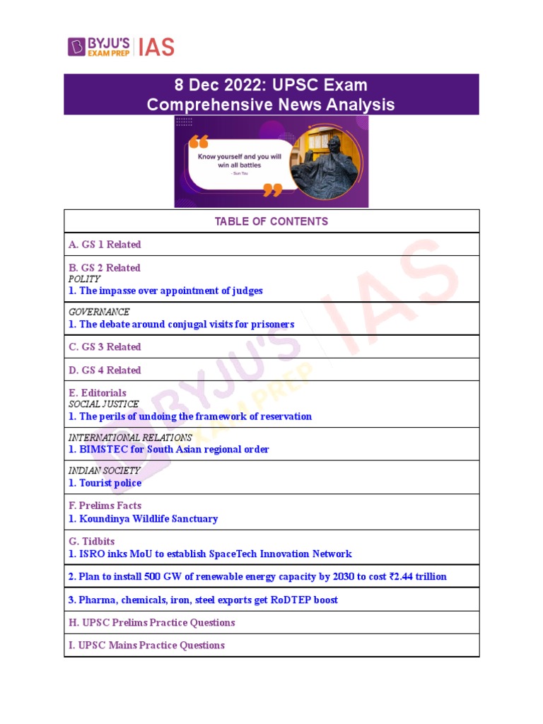 UPSC Exam News Analysis | PDF | Government