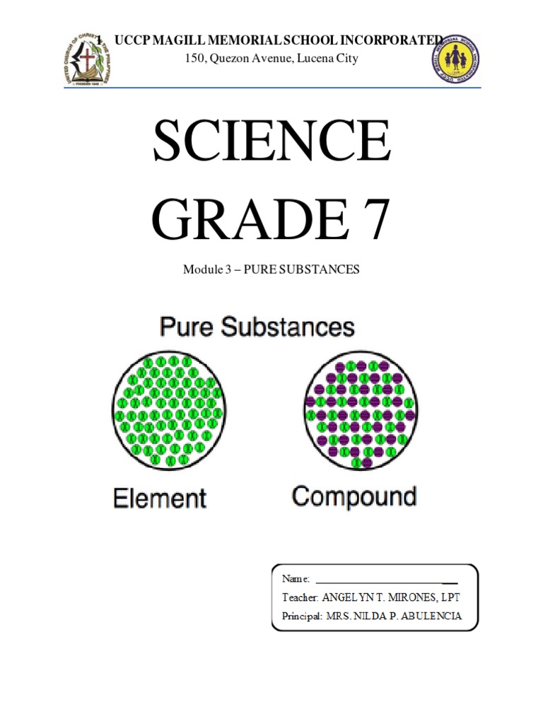 Grade 7 Module 3 | PDF | Chemical Compounds | Metals