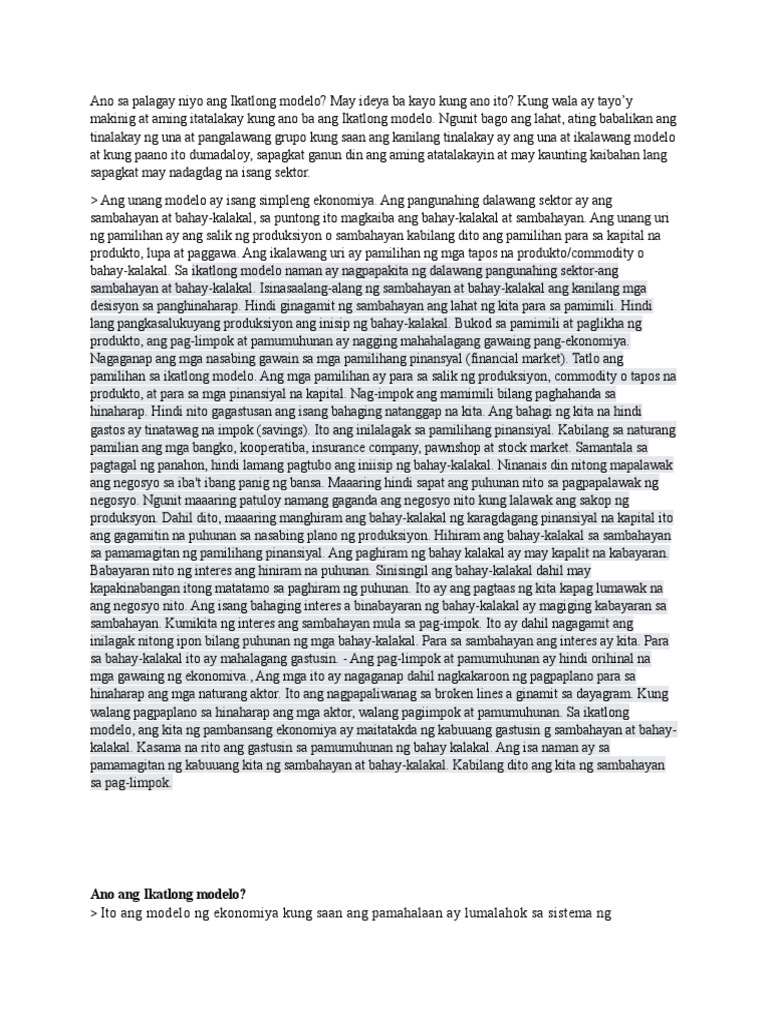 Ikatlong Modelo | PDF