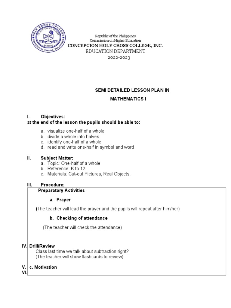 Lesson Plan: Understanding Halves | PDF | Teachers | Learning