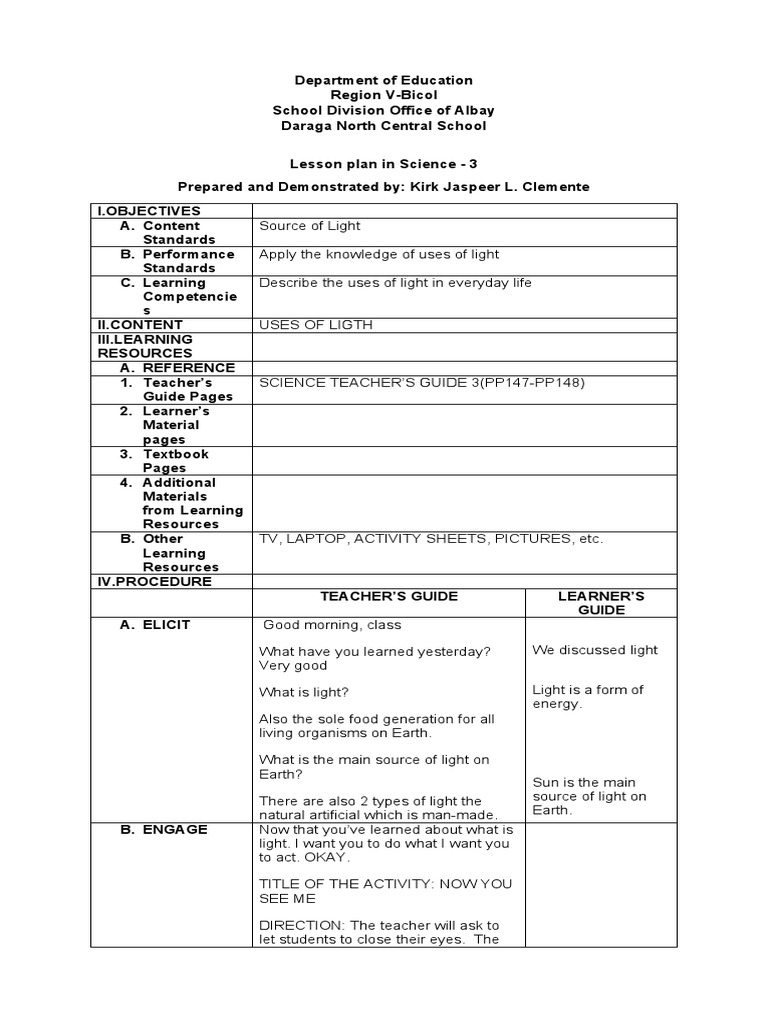 Illuminating Everyday Uses: A Lesson Plan on the Applications of Light ...