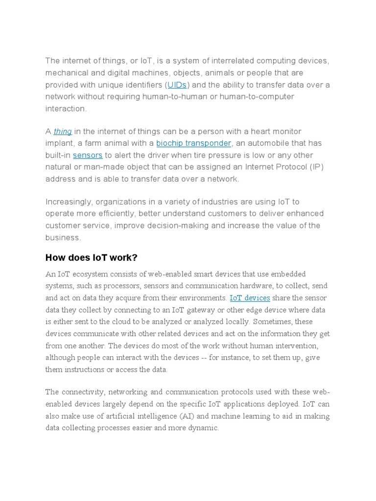 The Internet of Things | PDF | Internet Of Things | Computer Network