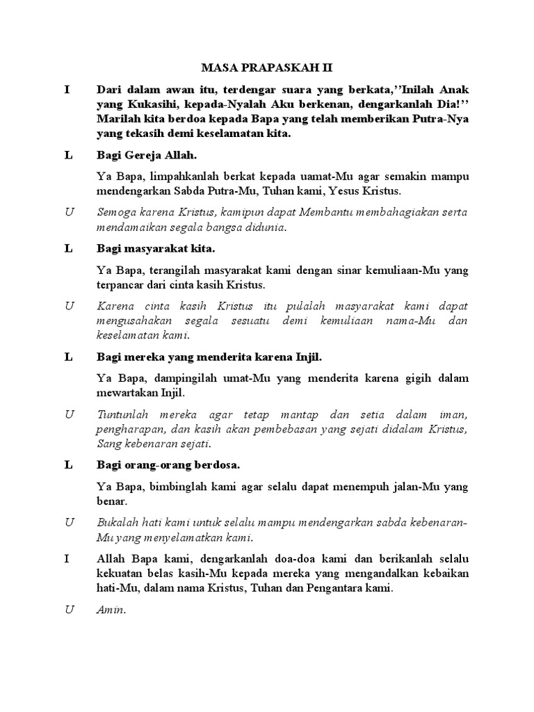 Masa Prapaskah Ii | PDF