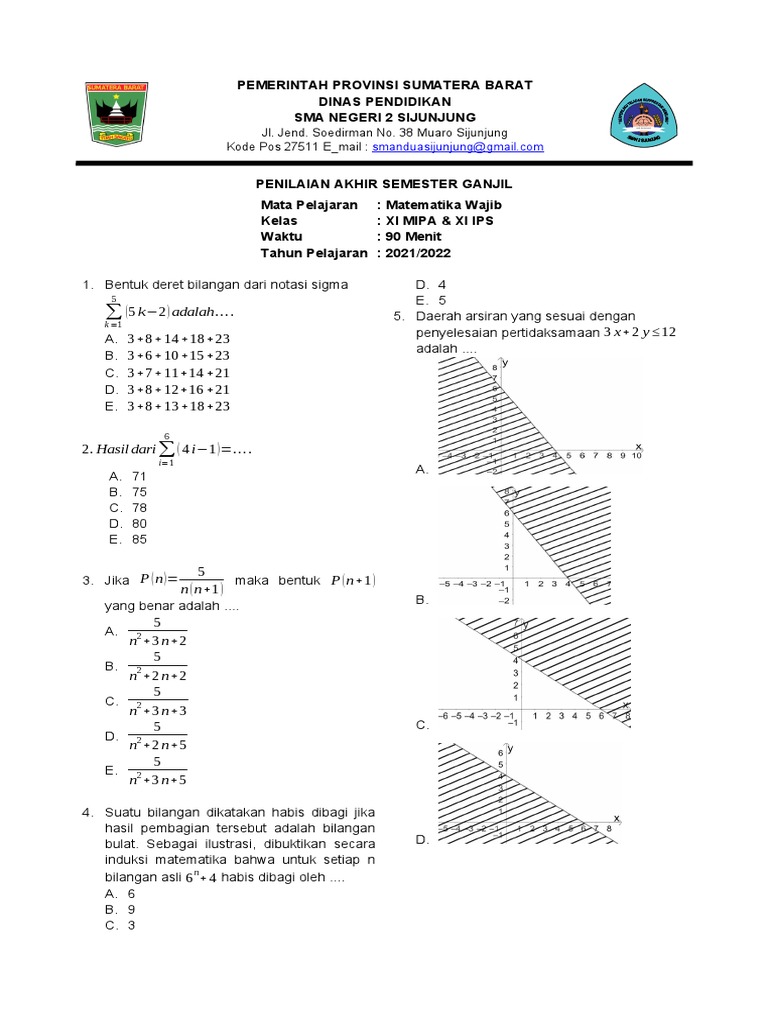 MTK WAJIB KLS XI (Gabungan) | PDF