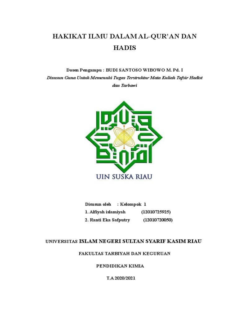 Makalah Kelompok 1 Tafsir Hadits Tarbawy-1 | PDF