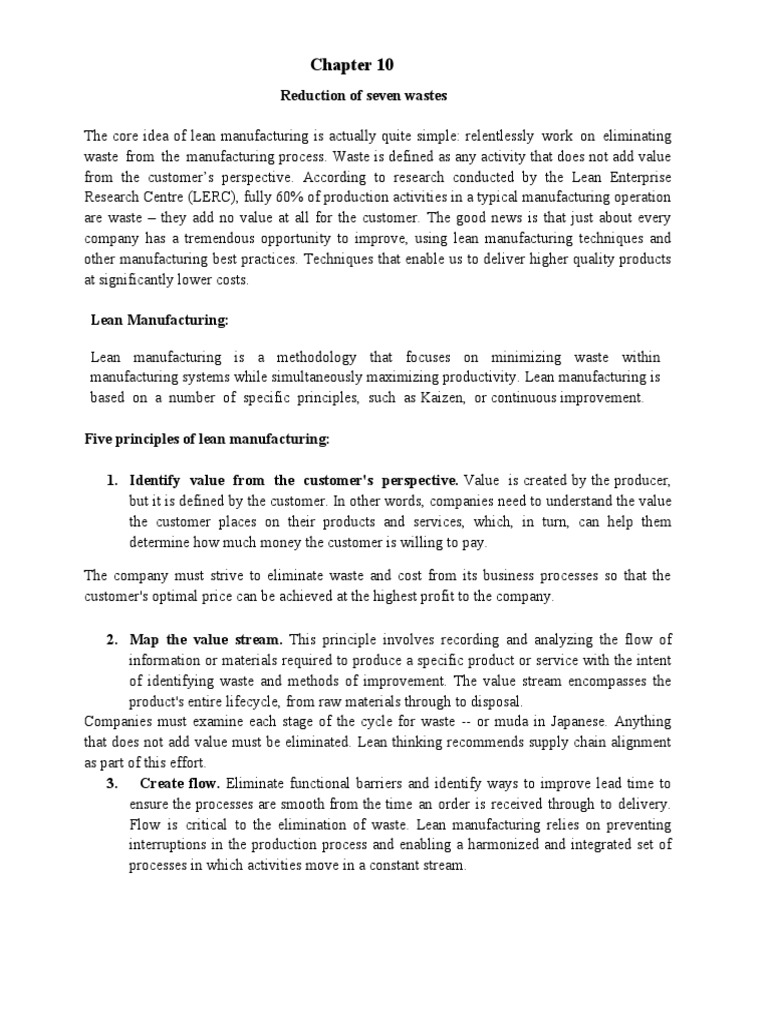 Chapter 10-Lean Manufacturing | Download Free PDF | Lean Manufacturing | Inventory