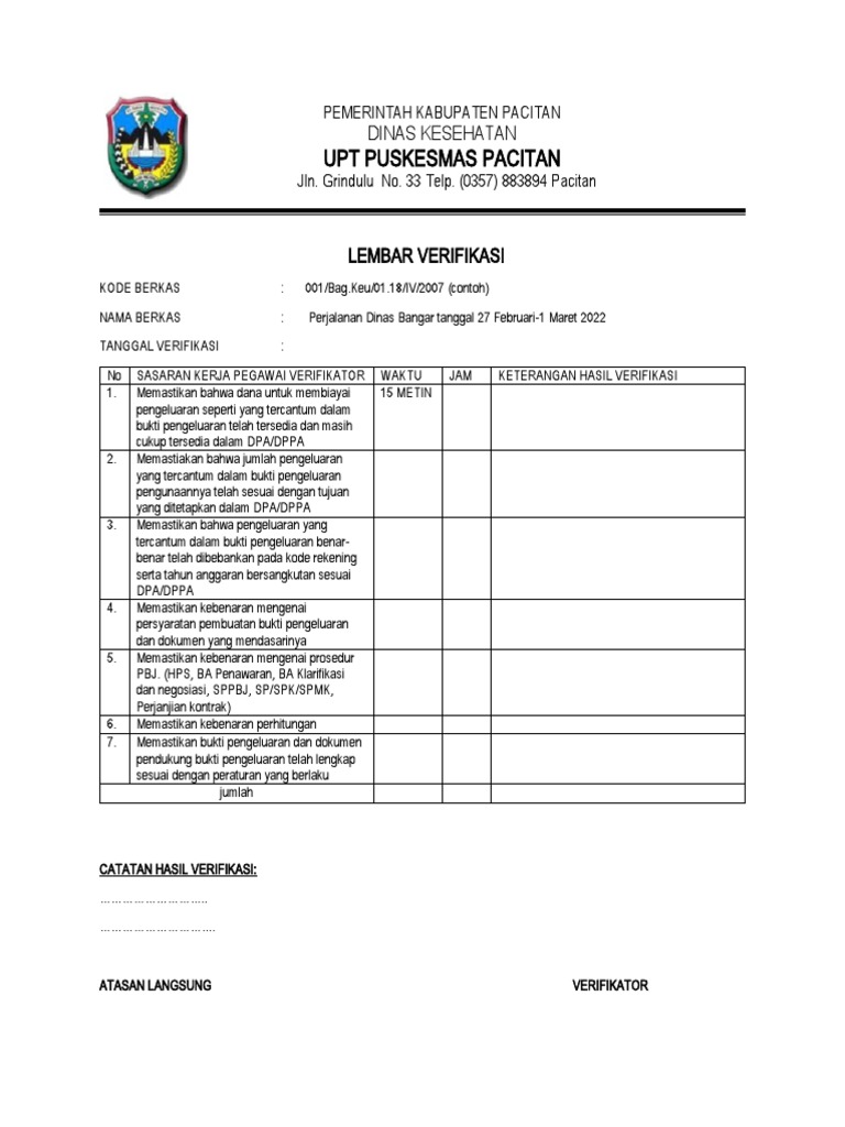 Lembar Verifikasi | PDF