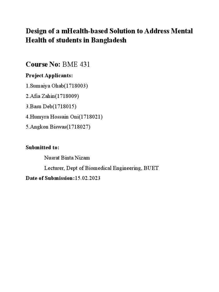 Report | PDF | Mental Disorder | Mental Health