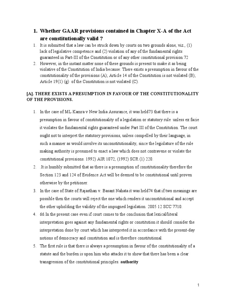 GAAR | PDF | Vagueness Doctrine | Constitution
