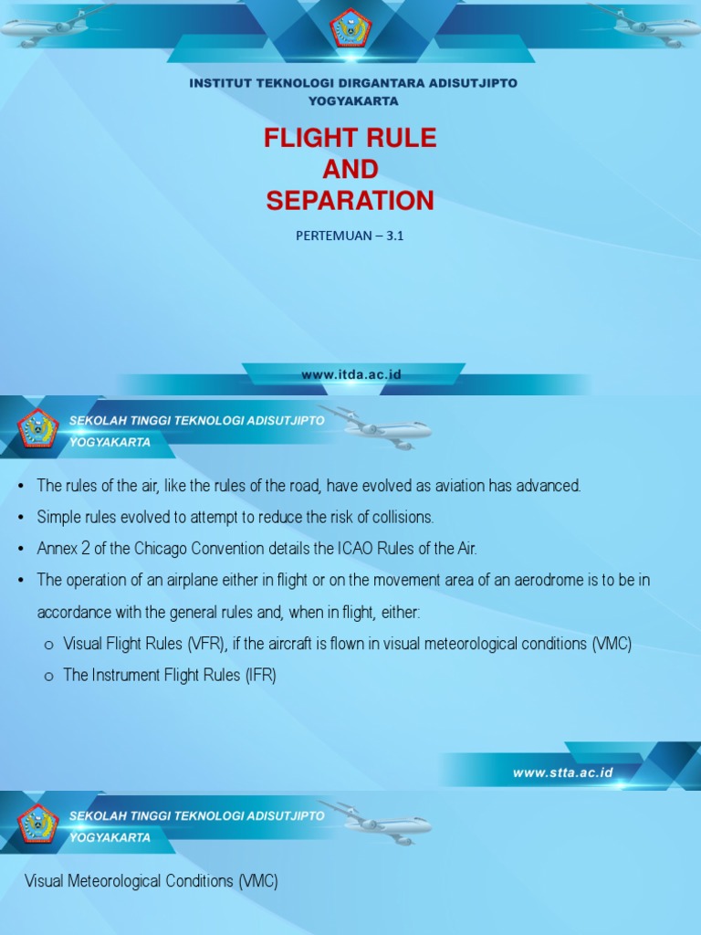 FLIGHT RULES AND SEPARATION MINIMA | PDF | Visual Flight Rules ...