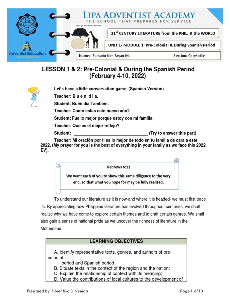 21stCentury-Module 1-Famarin | PDF | Fable | Lullabies