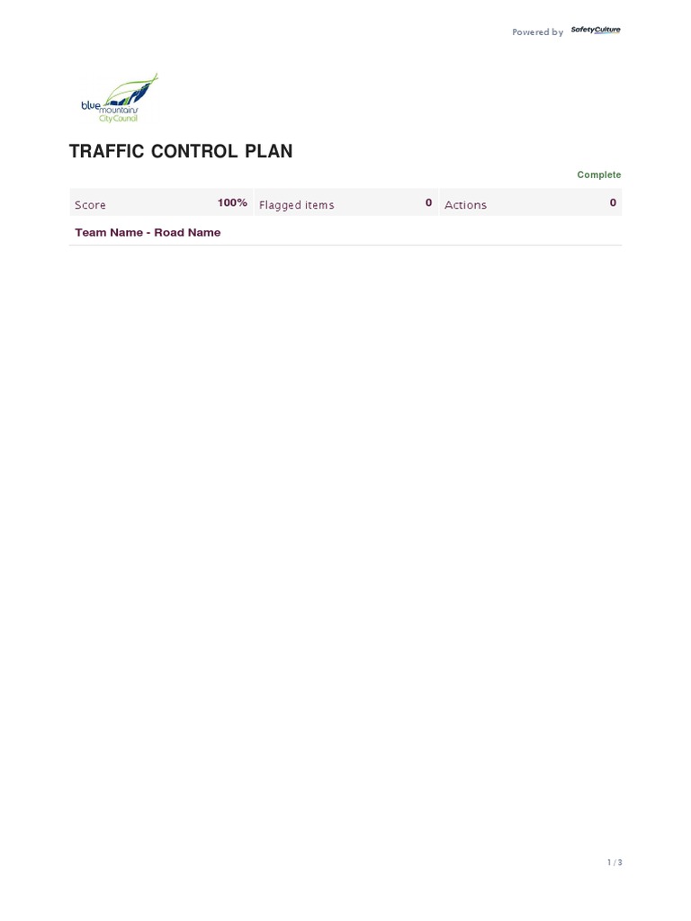 Traffic Control Plan | PDF | Traffic | Safety