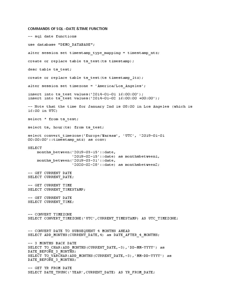 Commands of SQL | PDF | Computer Data | Application Software