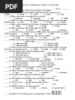 Grade 3 Diagnostic Test | PDF