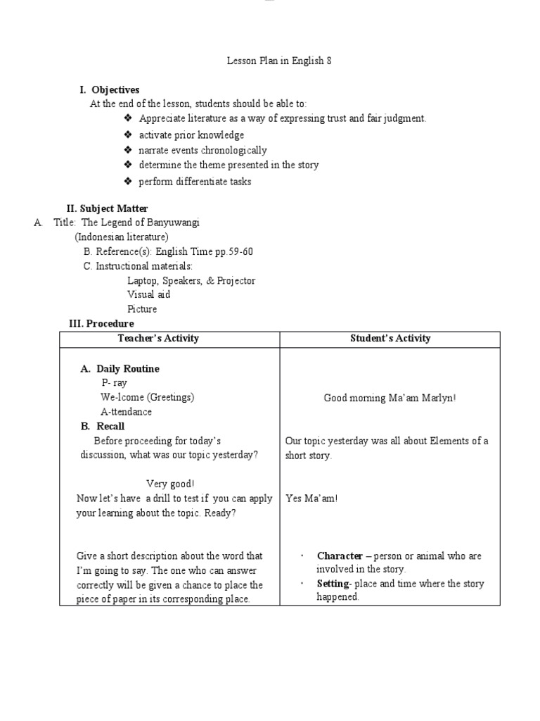 Panopio, Marlyn D. (Detailed Lesson Plan-2) | PDF | Lesson Plan | Cognition