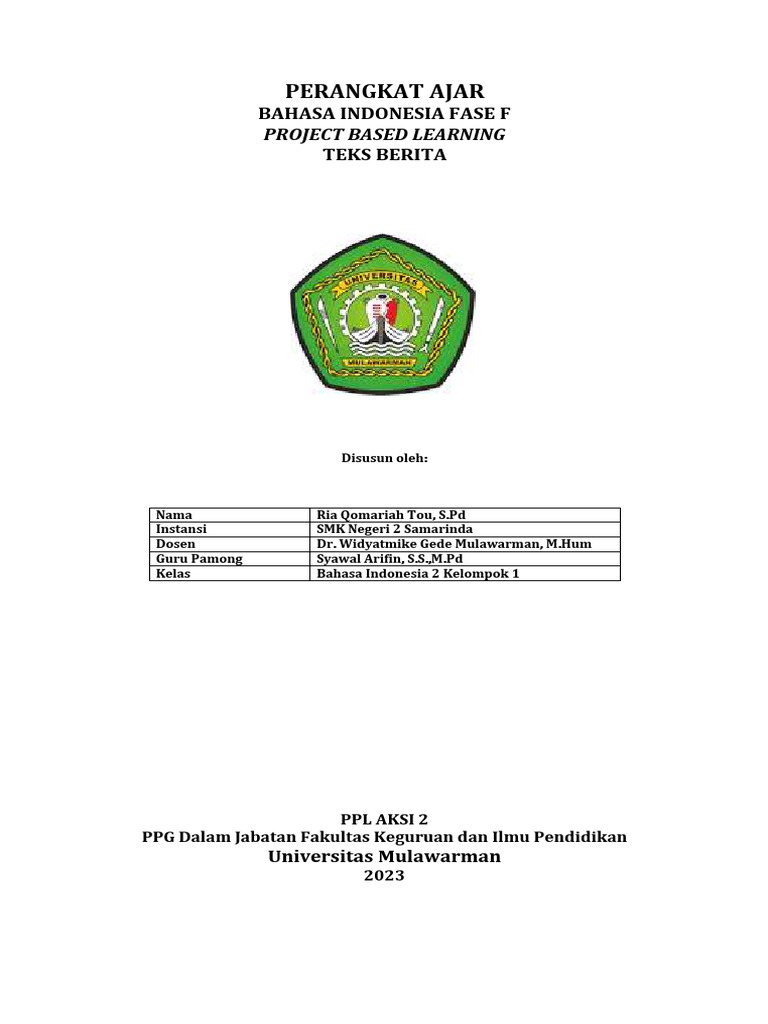 Modul Ajar Teks Berita PJBL PPL Aksi 2 | PDF