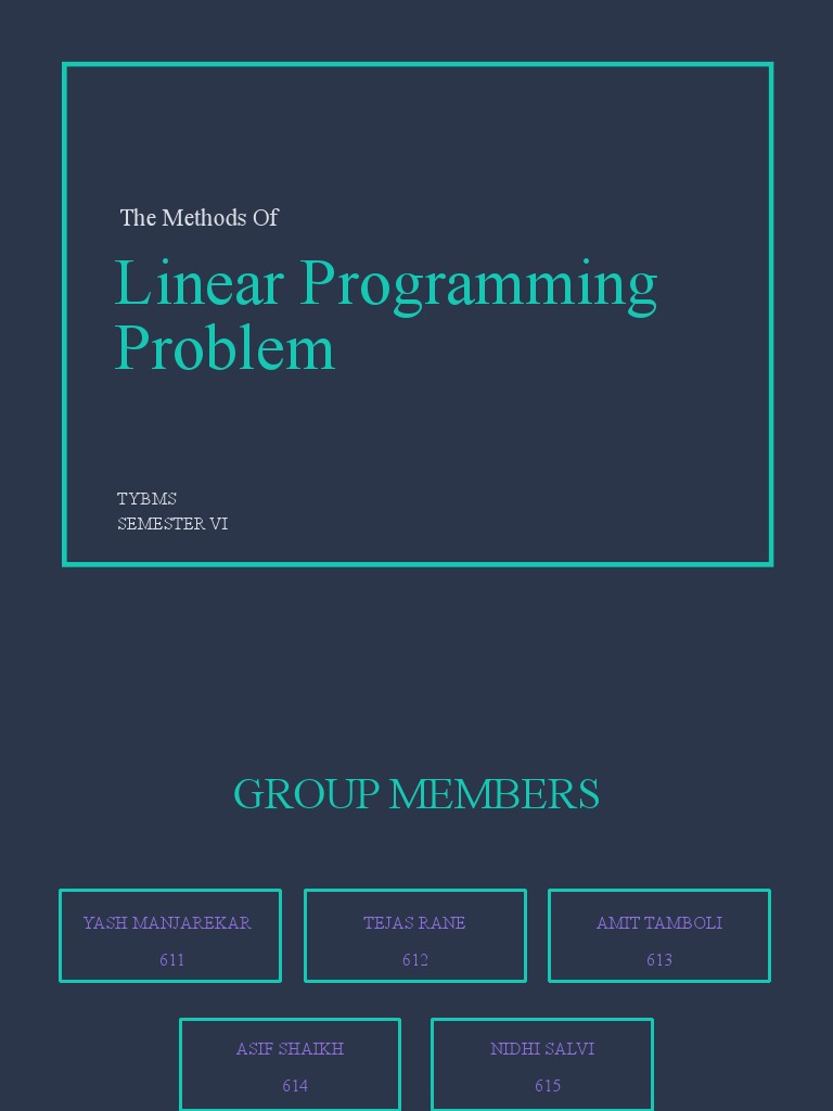 Sem-Vi, Methods of LPP | PDF