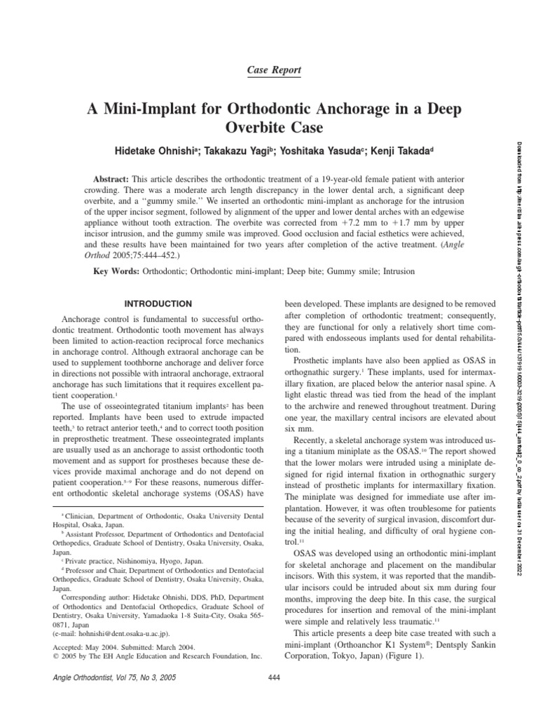 Tad Intrusion | PDF | Orthodontics | Dental Implant