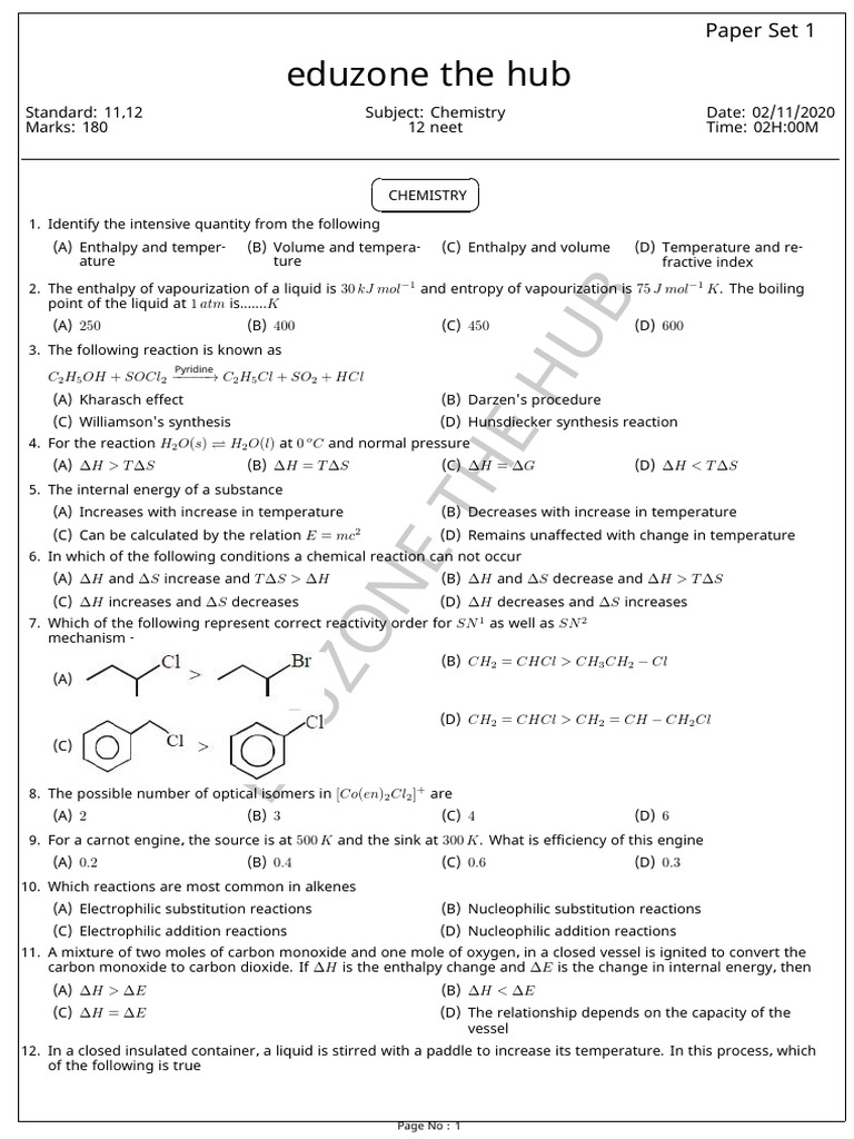 Chem Paper Thermo and Reaction Mechanism. | PDF | Chemical Reactions | Enthalpy