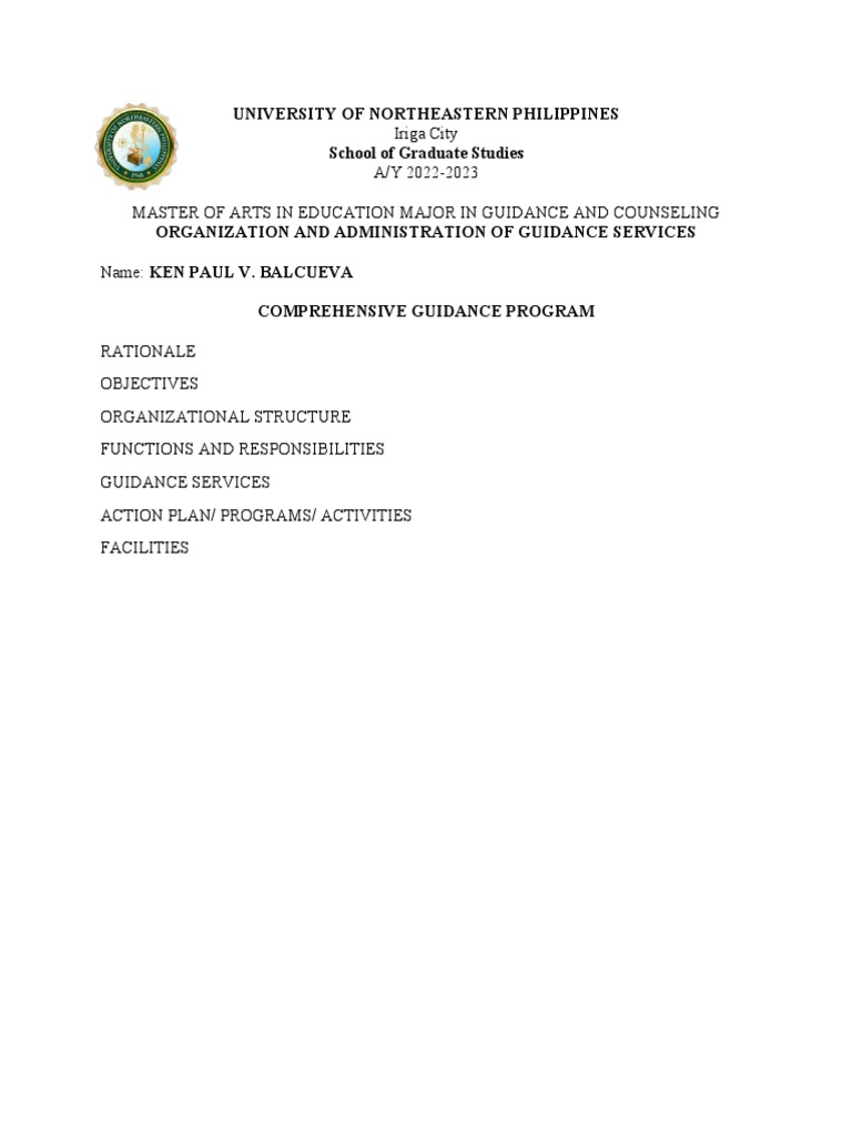 Comprehensive Guidance Program Format | PDF