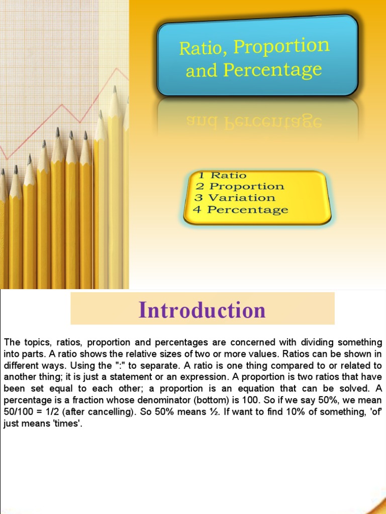 Ratio Proportion and Percentage | PDF | Percentage | Ratio