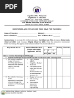 Monitoring & Supervision Tool | PDF | Curriculum | Educational Assessment