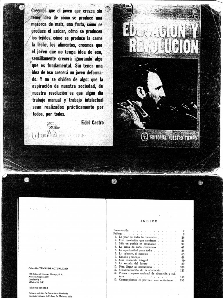 Fidel Castro Educación y Revolución | PDF