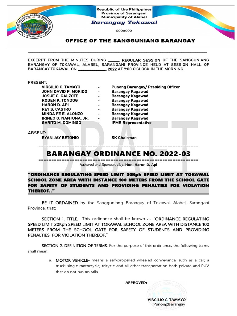 Ordinance #3 Speed Limit | PDF | Traffic Ticket | Speed Limit