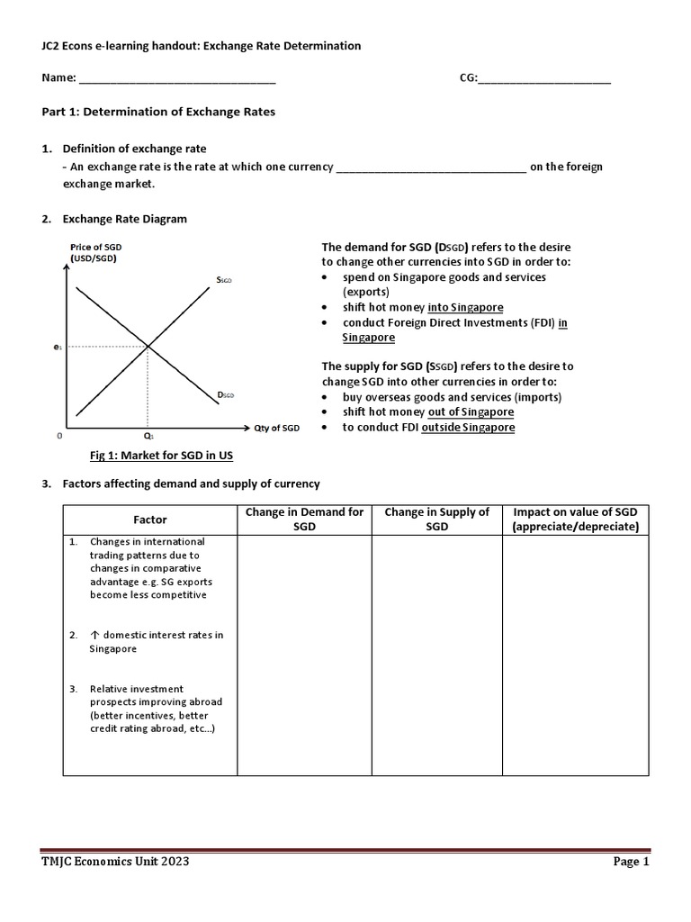 Determination of Exchange Rate (Students Handout) | PDF | Exchange Rate ...