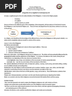 Contemporary Arts Grade 12 Module 1 | PDF | Philippines | Traditions