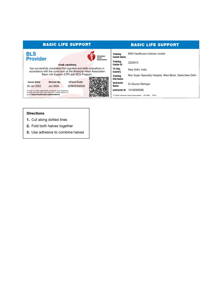 BLS Provider: Basic Life Support Basic Life Support | PDF