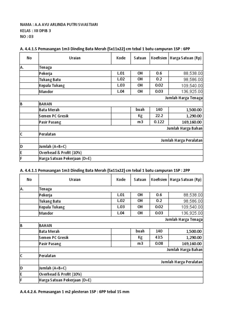 Rab Ebk Pasangan,Atap,Listrik Arlin | PDF