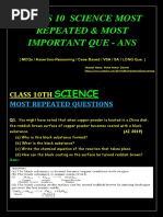 Class 10 Chemistry Tough MCQs 40 Questions Final | PDF | Hydroxide | Acid