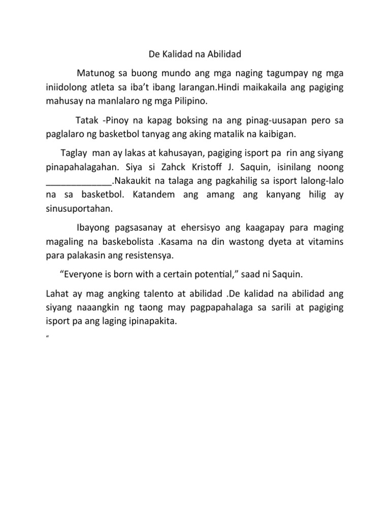 De Kalidad Na Abilidad | PDF