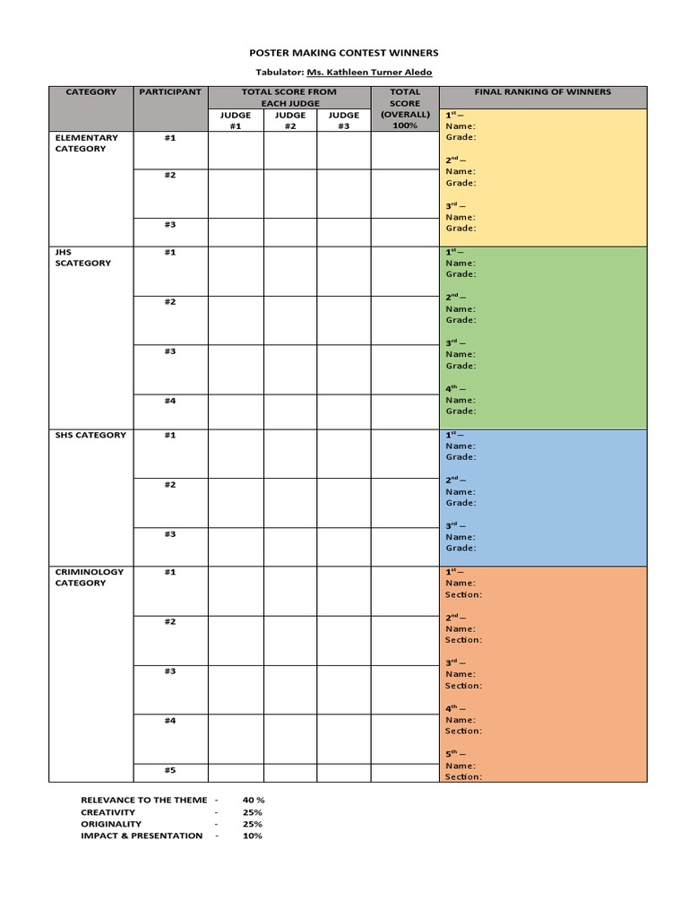 Poster Making Contest Criteria | PDF