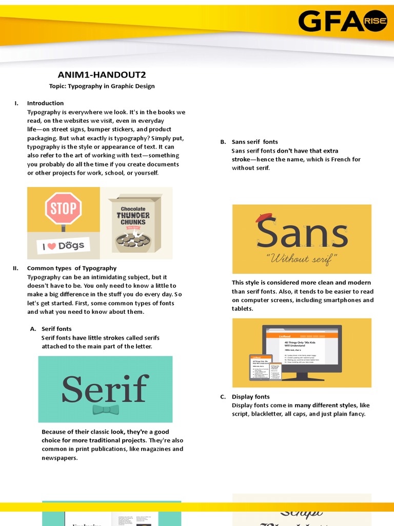 Anim1 Handout2 | PDF | Typefaces | Serif