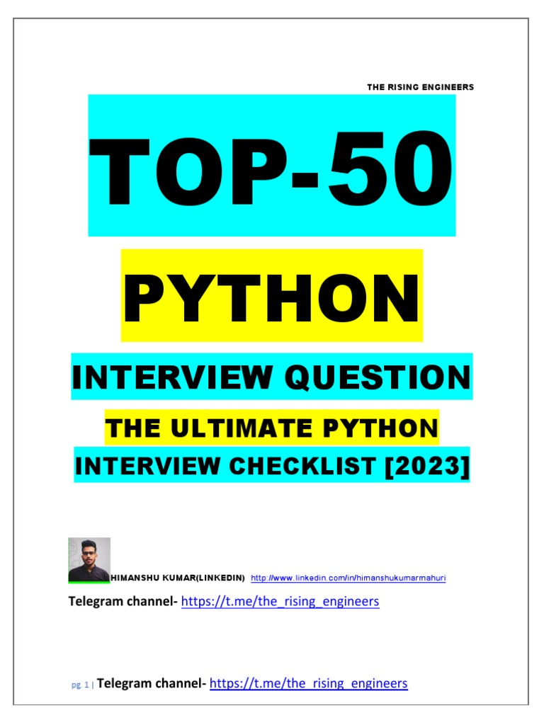 Python Interview Questions Download Free Pdf Python Programming Language Class Computer