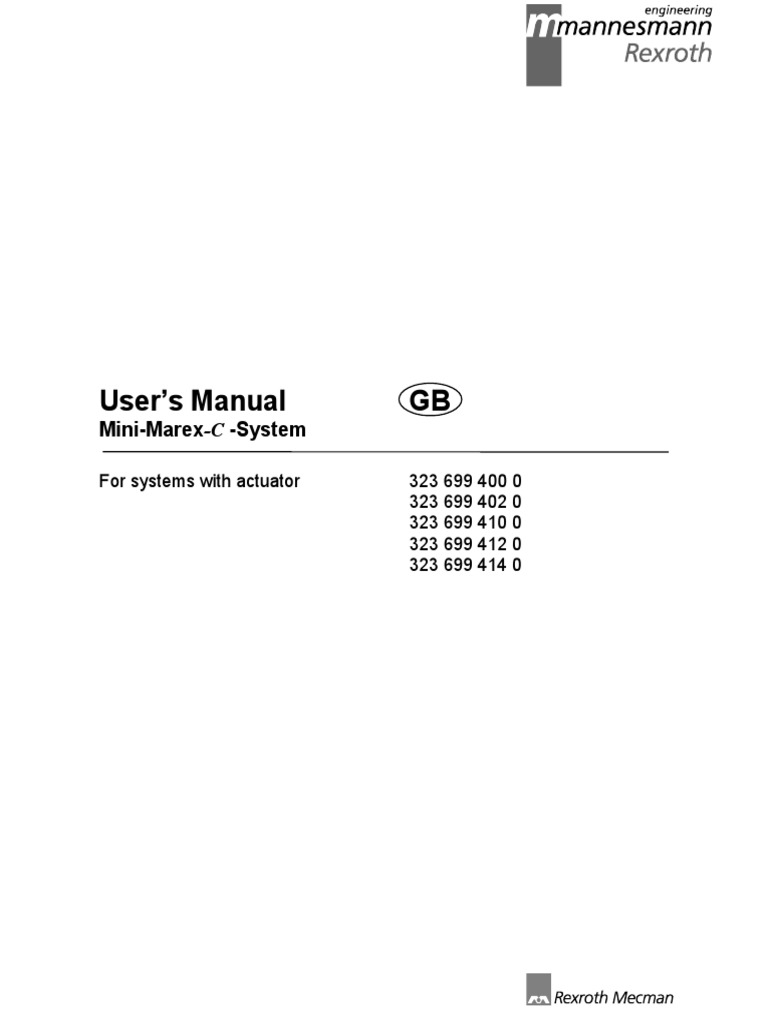 User's Manual GB Mini-Marex-C - System - Bosch Rexroth | Download Free ...