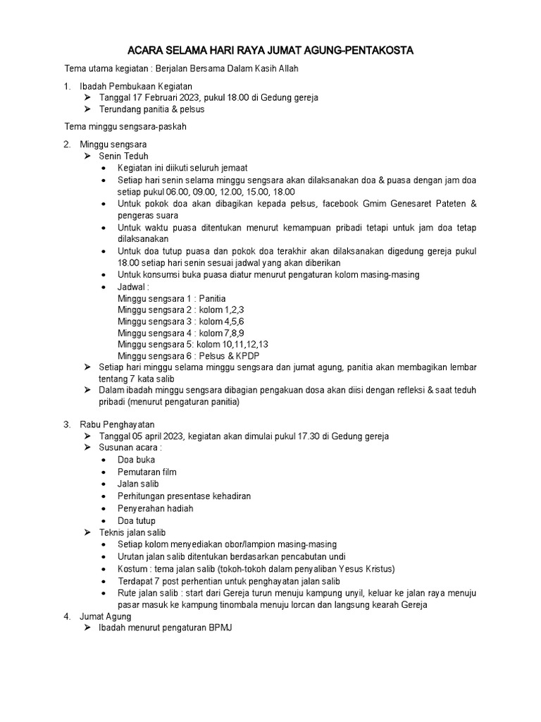 Program Sie - Acara 2023 | PDF