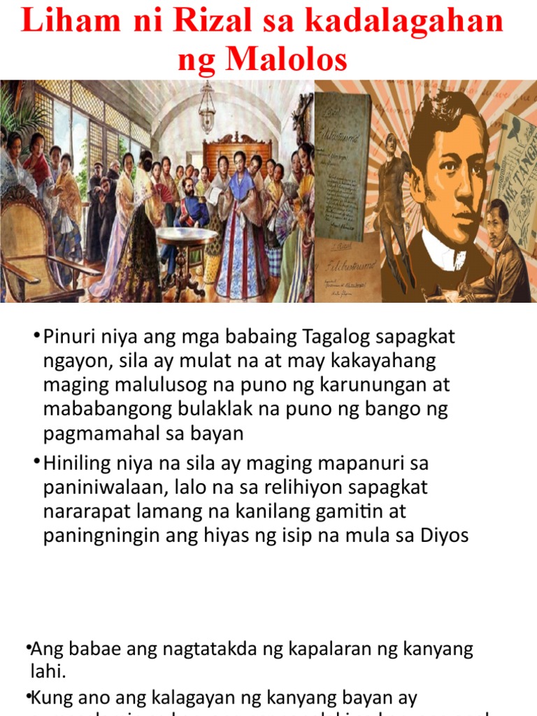 Liham Ni Rizal Sa Kadalagahan NG Malolos | PDF
