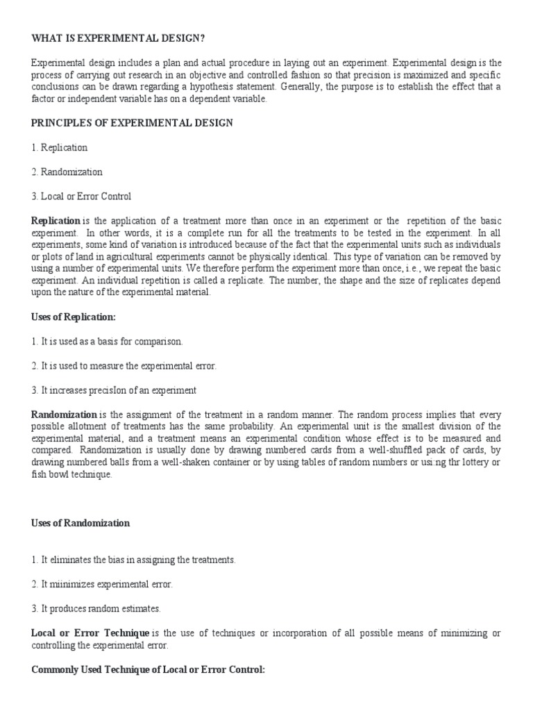 What Is Experimental Design | PDF | Experiment | Design Of Experiments