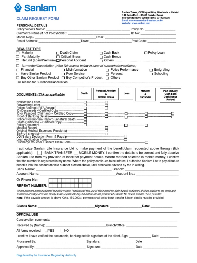 Claim Request Form | PDF | Banks | Insurance