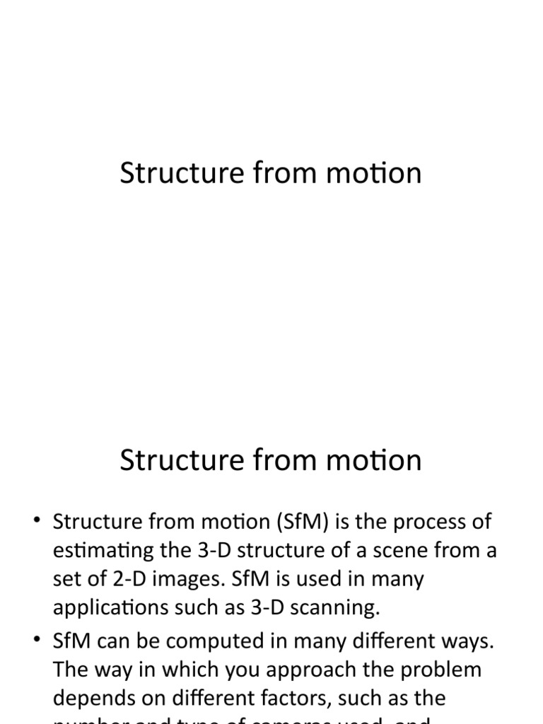 Structure From Motion | PDF | Stereoscopy | Computer Vision