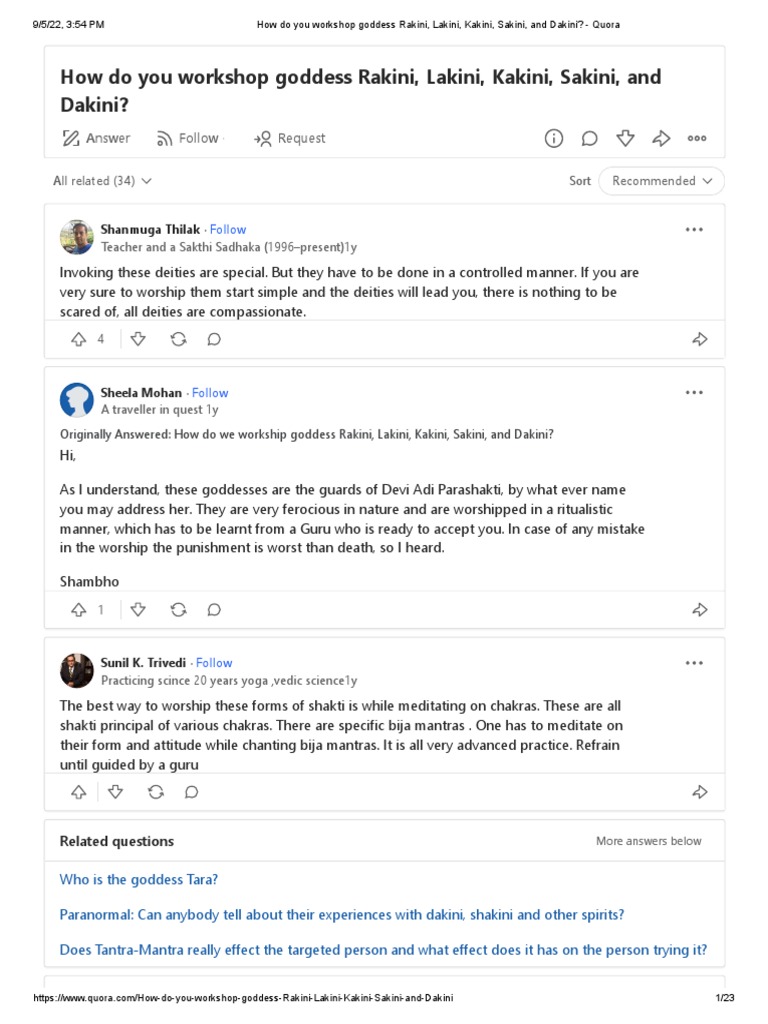 Goddess Rakini, Lakini, Kakini, Sakini, and Dakini - Quora | PDF | Religious Belief And Doctrine ...