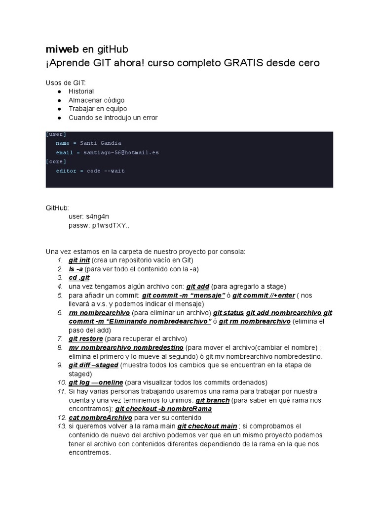 Aprende GIT | PDF | Control de versiones | Software libre