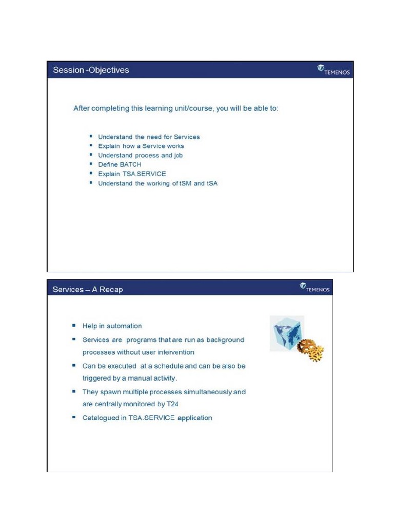 Services in t24 | PDF | Computer File | Computer Architecture