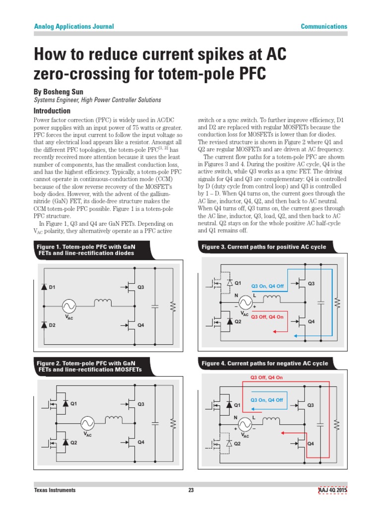 How To Reduce Current Spikes at AC Zero-Crossing For Totem-Pole PFC | PDF | Alternating Current ...