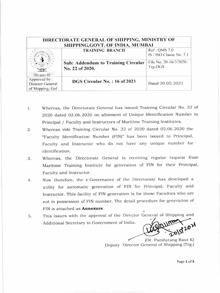 DGS Circular 16 of 2021 | PDF | Authentication | Internet