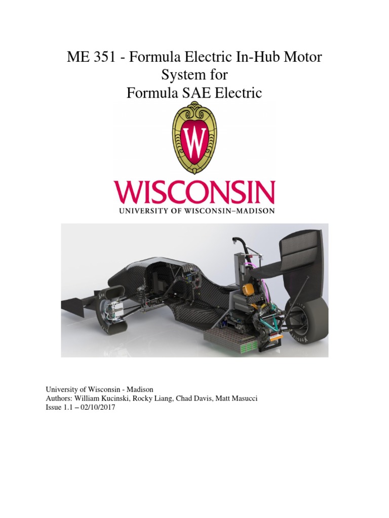 In-Hub Motor Design for Formula SAE Electric | PDF | Gear | Electric Motor